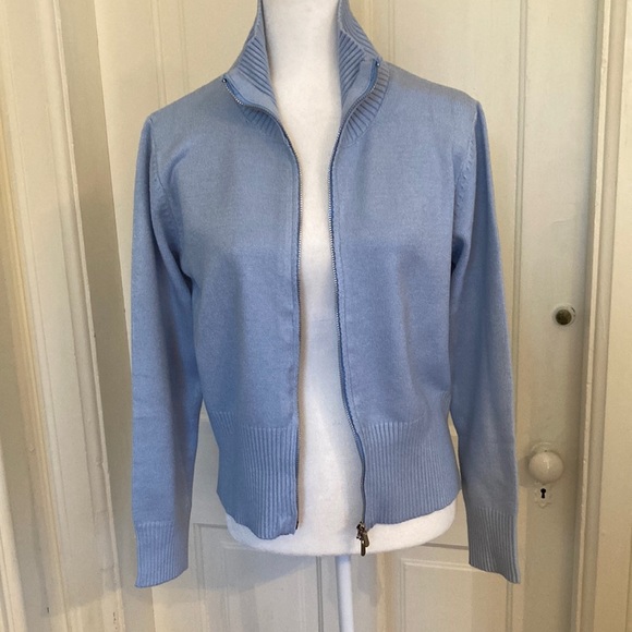 Kojooin | Sweaters | Powder Blue Zippered Cardigan In The Softest Most ...